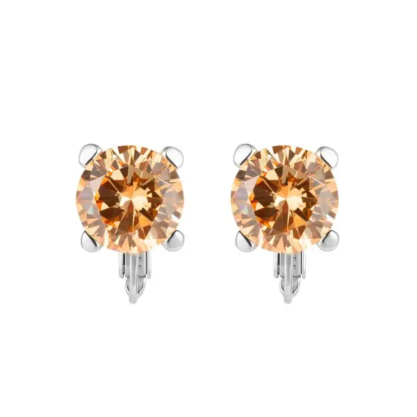Arte Madrid Prism Round Clip-on Stud Earrings Citrine & Canary Yellow