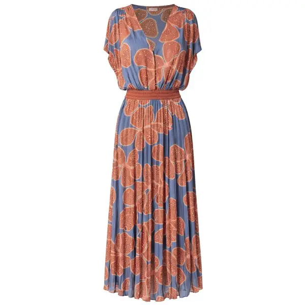 TRAFFIC PEOPLE Blue / Red Full Bloom Blue And Red Floral Print Hera Dress - Blue/red