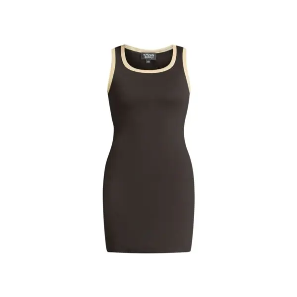 KNOWN SUPPLY Piped Bodycon Dress Mila /pearl - Black