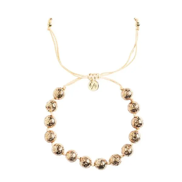 ADRIANA PAPPAS DESIGNS Bella Bracelet On Colored Cord Cantaloupe - Yellow