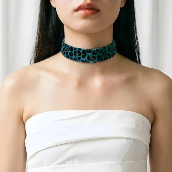 Mishka Untamed Choker Necklace Leopard - Blue