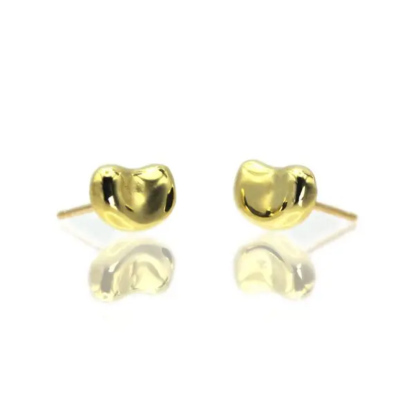 VICSTONENYC FINE JEWELRY Sterling Silver Bean Earrings Vermeil - Yellow