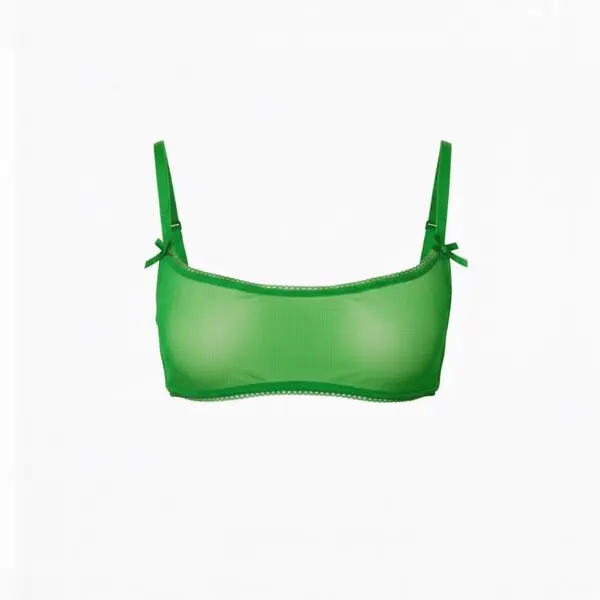 THE COOLGIRL NYC Jane Soft Bra In Mesh - Green