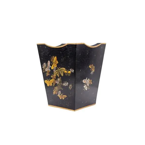 NILA PARMAR DESIGNS Butterfly Geometric Metal Bin - Black