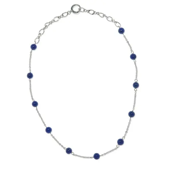 Grossé Silver / Blue Platinum & Lapis Lazuli Gemstone Necklace, Series Gem Mix - Silver/blue