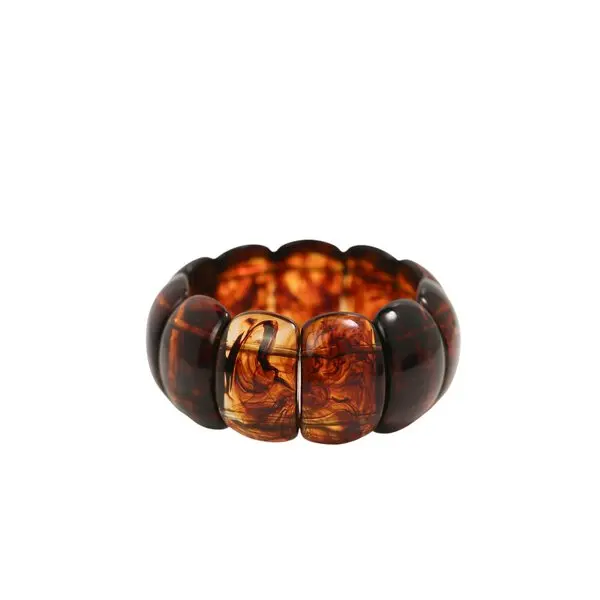 MISS CECILIA The Dome Bangle In Amber - Brown