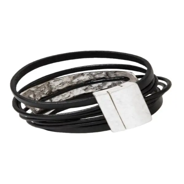 Saachi Absolute Zero Leather Bracelet - Black