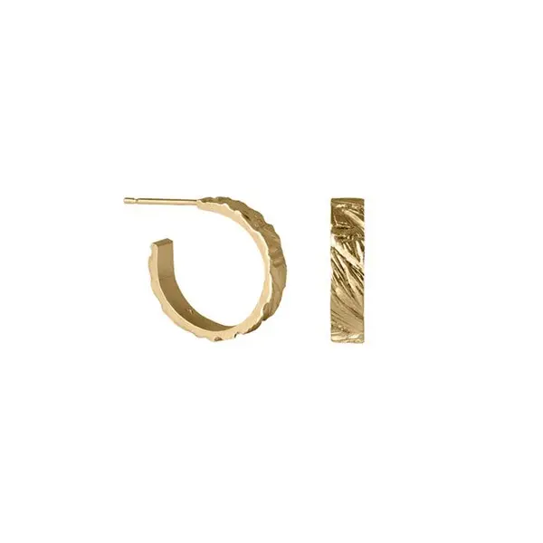 EDGE ONLY Rugged Hoop Earrings 18ct Vermeil - Gold