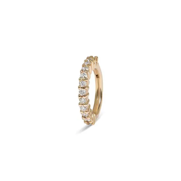 ZOHREH Mini Diamond Eternity Seamless Huggie Hoop Earring 9k - Gold