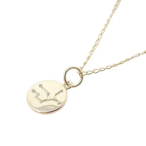 HARFI Virgo Plated Constellation Star Map Pendant Charm Necklace - Gold