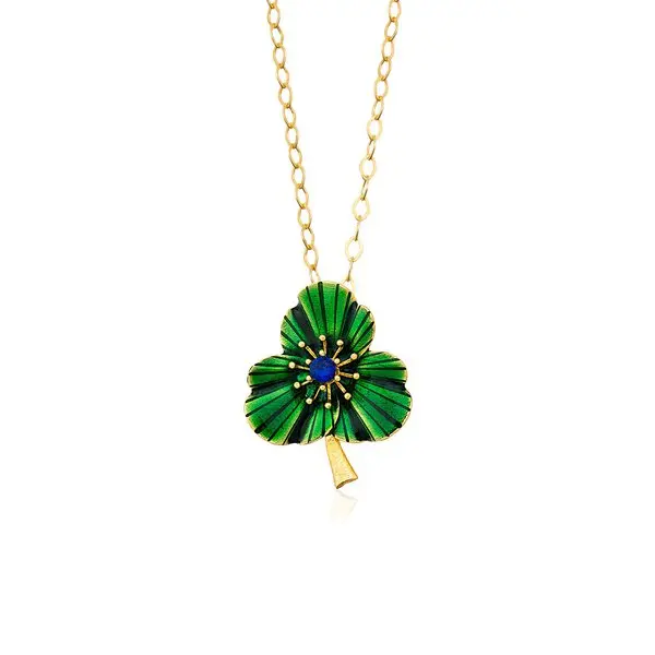 MILOU JEWELRY Three-leafed Clover Necklace - Green