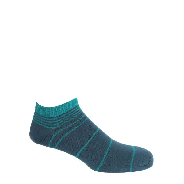 PEPER HAROW - MADE IN ENGLAND Retro Stripe Trainer Socks – Teal - Green