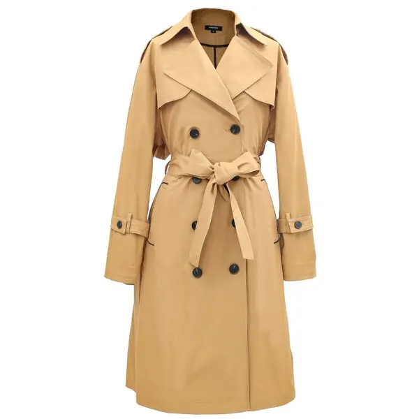 SMART AND JOY Trench With Contrasting Belt - Brown