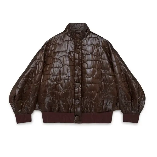 AMANDA THOMPSON COUTURE Ms K Bomber Jacket / Chocolate - Brown