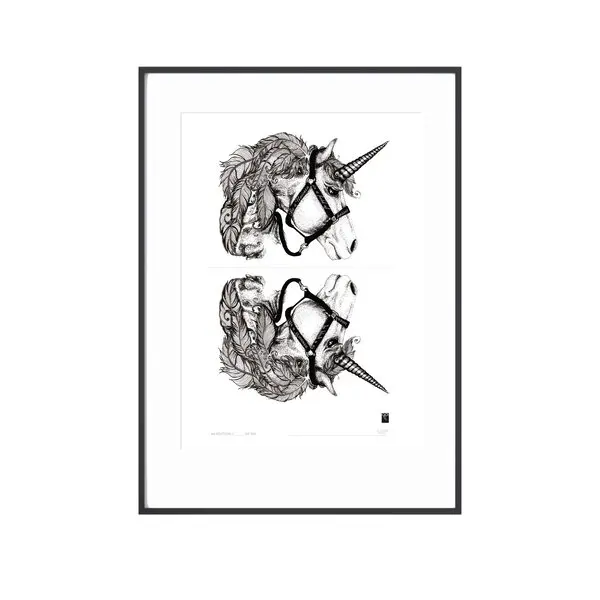 Curiosity Snug Curious Creatures Series Self Reflection Unicorn - Black