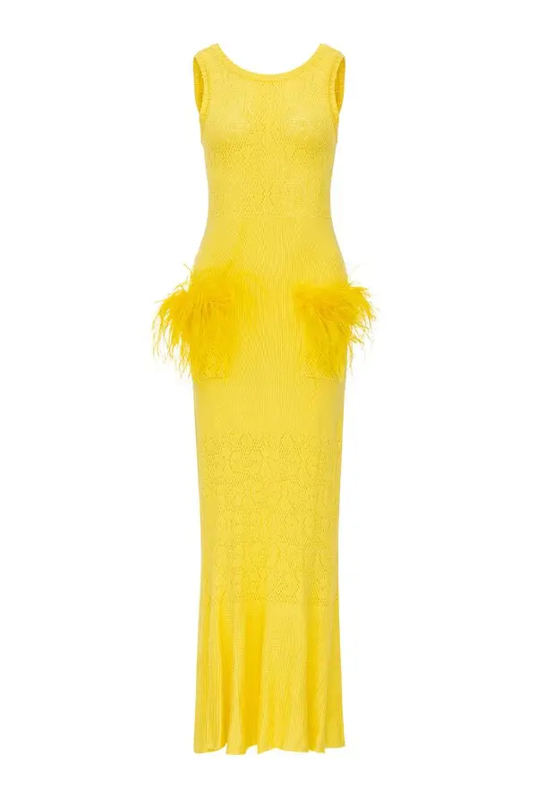 ANDREEVA Lemon Knit Dress - Yellow
