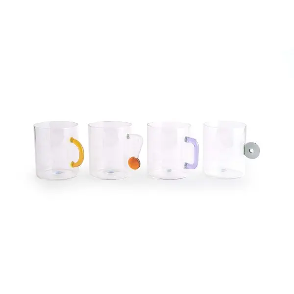 And Jacob Mug Glass Cup Set Multicolour - Brown