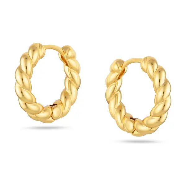 ARCTIC FOX & CO. Twist Rope Hoop Earrings Hana - Gold