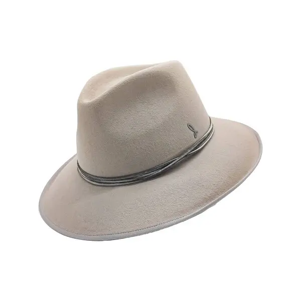 DORIA 1905 Neutrals Neutral Smooth Lapin Felt Western Drop Hat - Black