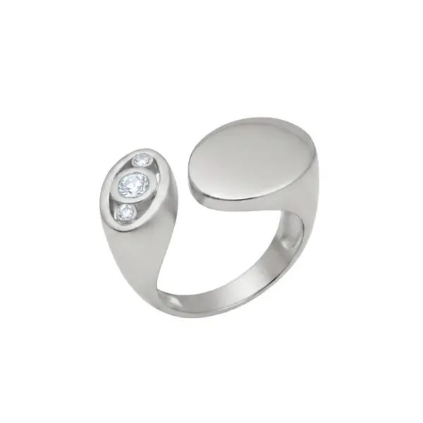 LINYA JEWELLERY Bombay Stone Ring - Silver