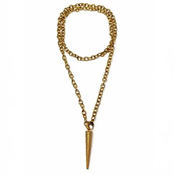 JAGGED HALO JEWELRY Artemis Adjustable Spike Pendant Necklace Yellow Plated - Gold
