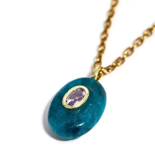 KYBELE STUDIO Mare Apatite Oval Pendant Necklace - Blue