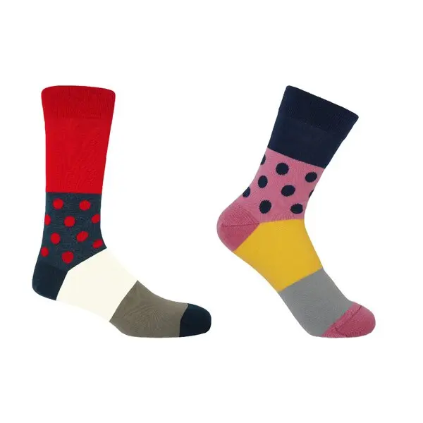 PEPER HAROW - MADE IN ENGLAND His And Hers Mayfair Socks Scarlet And Navy - Blue/red