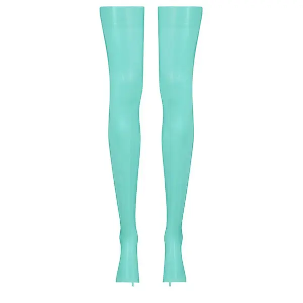 ELISSA POPPY Latex Stockings Jade - Green