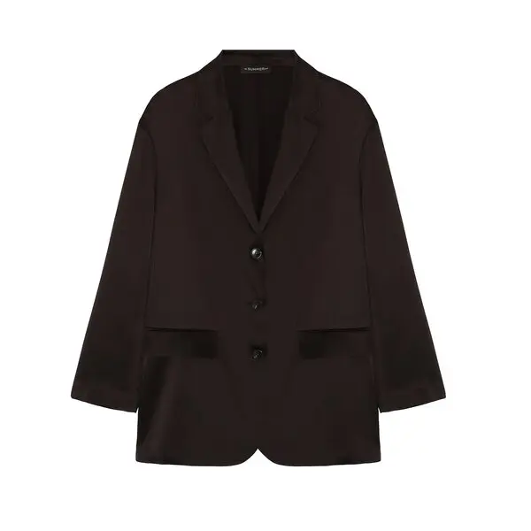THE SUMMER EDIT Gigi Silk Jacket - Black