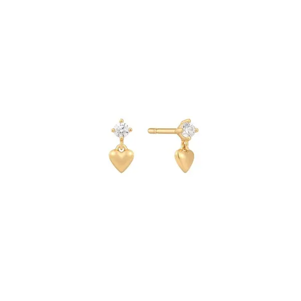 VANCHI Lilian Crystal Heart Studs Earrings - Gold