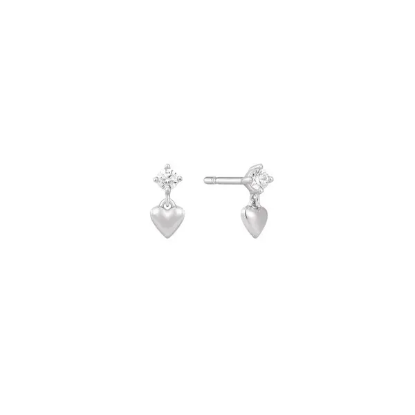 VANCHI Lilian Crystal Heart Studs Earrings - Silver