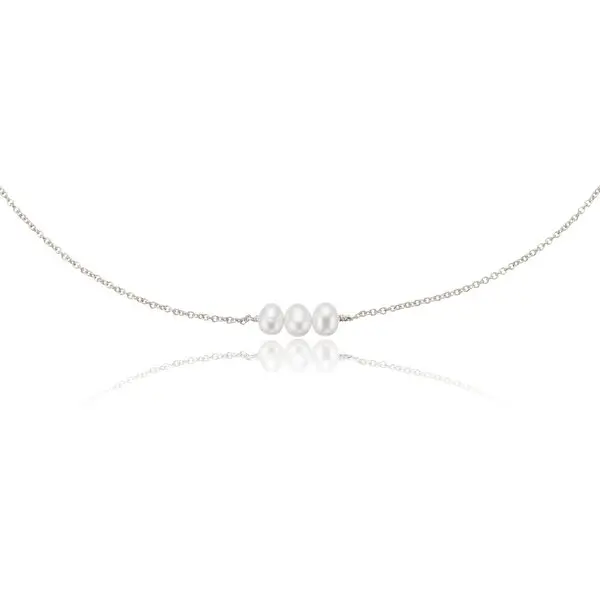 LILY & ROO Sterling Cluster Pearl Choker - Silver