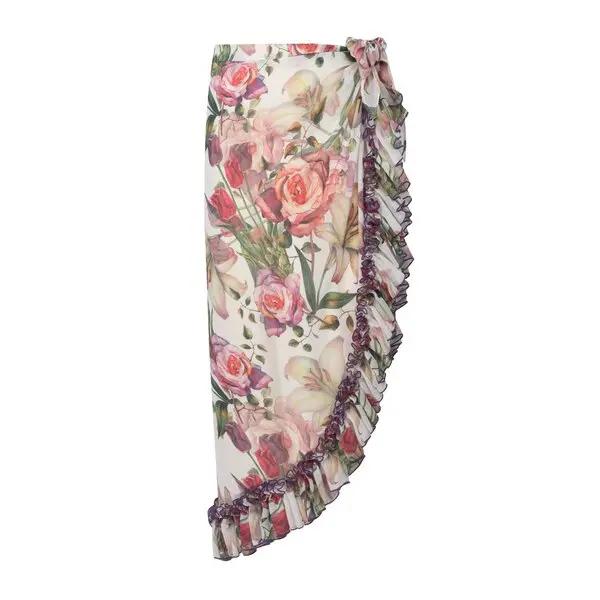 NUR KARAATA Lily Bianca Long Pareo - White