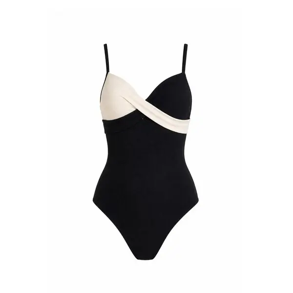 NUVV COLLECTION Monochrome Twist One-piece Swimsuit - Black