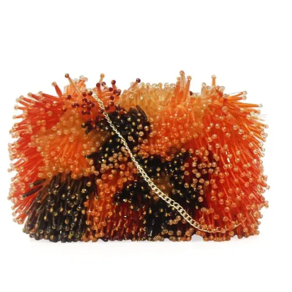SIBYLLA DELPHICA Glass Beads Embellished Clutch Bag Gaia - Black