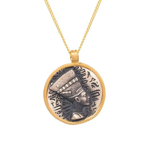 EBRU JEWELRY Gold / Silver Eternal Grace Nefertiti Gold & Silver Chain Necklace Silver - Gold/silver