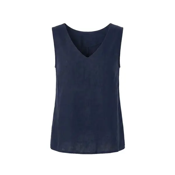 Adrift Clothing Ember Linen Cami In Navy - Blue