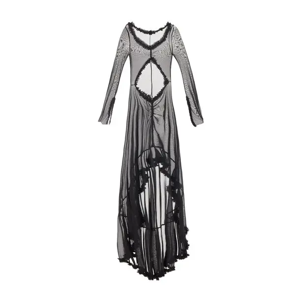 SIREN SWIMWEAR Siren Santa Teresa Ruffle Mermaid Gown Coverup - Black
