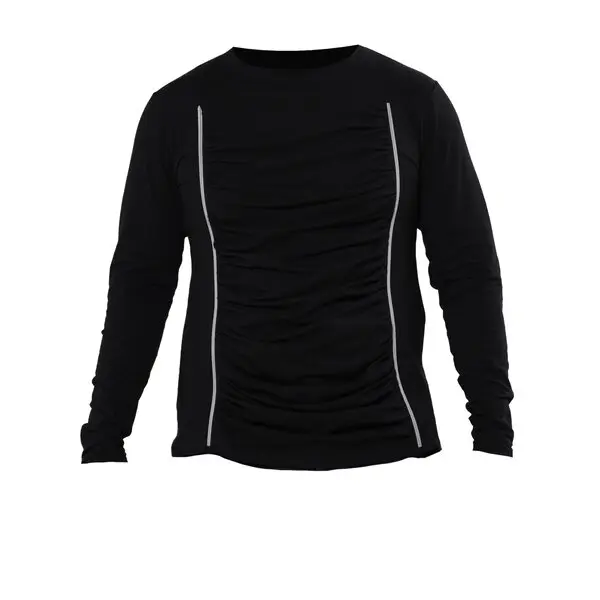 METAMORPHOZA S Long Sleeve Top With Front Drapings - Black