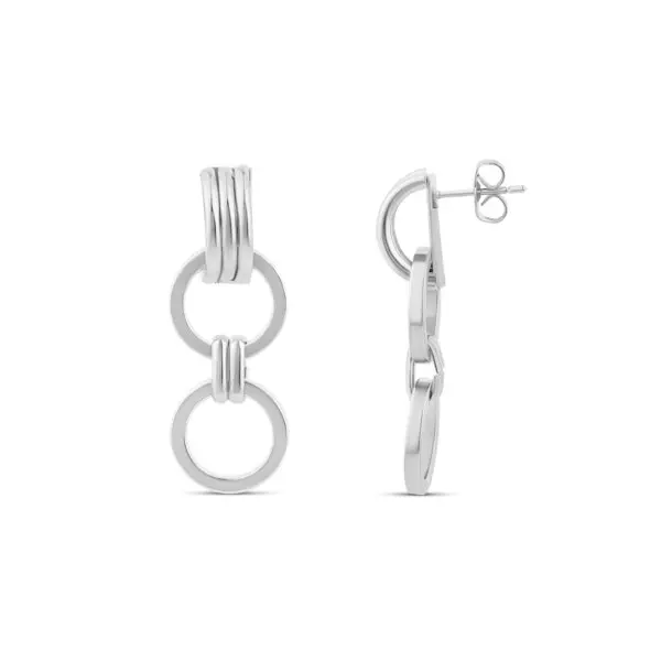 SHYMI Round Link Statet Earrings - Silver