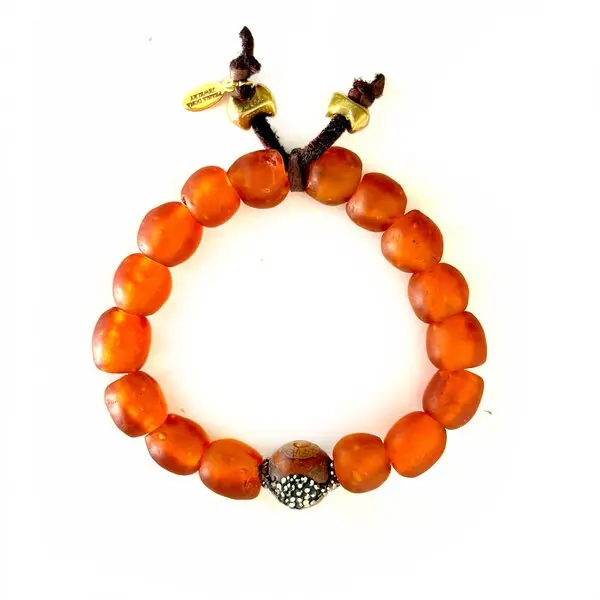 Persia Donà Jewelry Amber Glass Bracelet - Brown