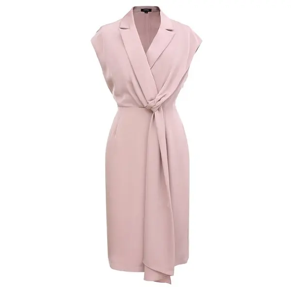SMART AND JOY Asymmetrical Dress With Draped Panel - Pink