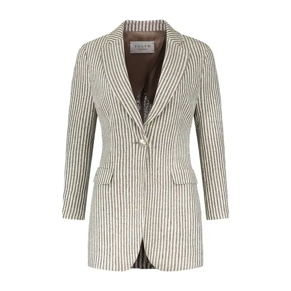 VULTO Silk Linen Blazer - Brown