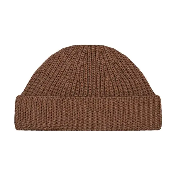 PAUL JAMES KNITWEAR Heavyweight Extra Fine Merino Caster Fisherman Beanie Oak - Brown