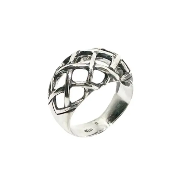 TG-JEWELLERY BY TAMARA GERVASIO Silver / Black The Woven Dome Ring In Sterling Silver - Silver/black