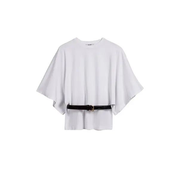 NOCTURNE Belted Oversized T-shirt - White