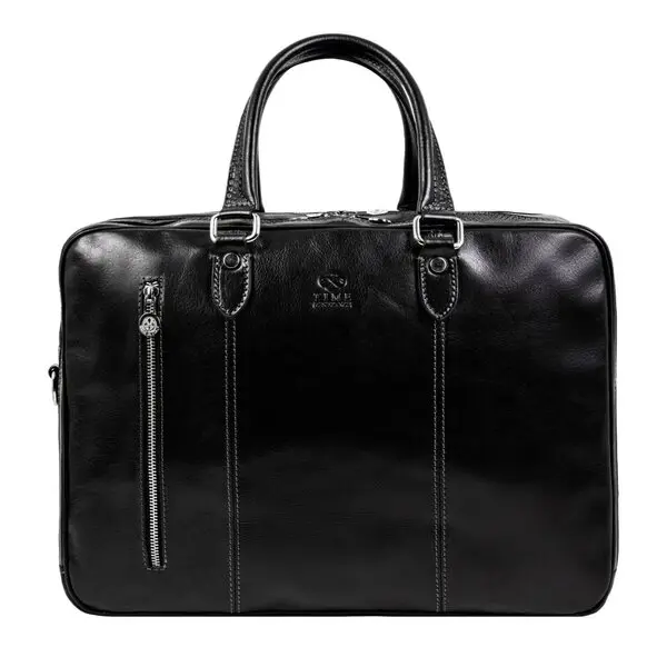 TIME RESISTANCE Leather Convertible Briefcase Backpack A Farewell To Arms - Black