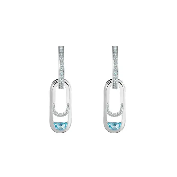 Arte Madrid Toggle Convertible Hoop Earrings With Drop Charms Topaz Sky - Blue