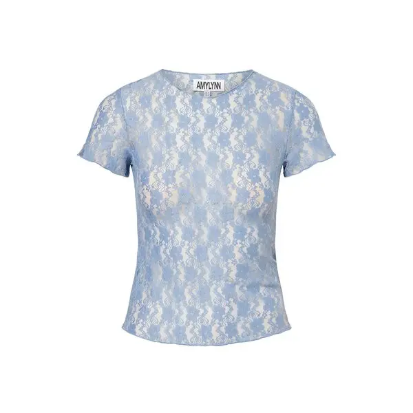 AMY LYNN Orla Floral Lace Top - Blue