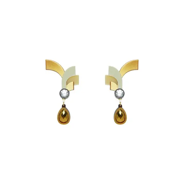 GISSA BICALHO Acrylic Handmade Earring Crest - Gold